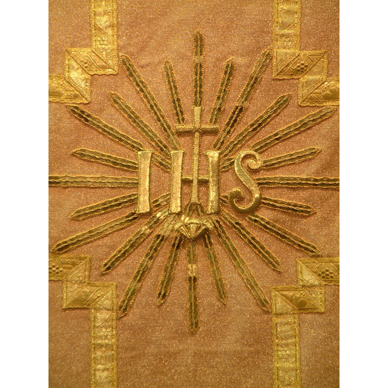 Gold with IHS centre-piece. - Gold vestments - The Crypt